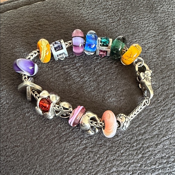 Trollbeads | Jewelry | Troll Beads Bracelet With Charms | Poshmark
